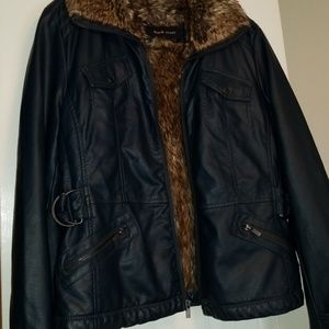 Black Rivet | Jackets & Coats | Black Rivet Faux Fur Leather Jacket ...